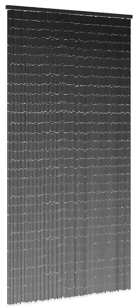 Dveřní závěs proti hmyzu, tmavě šedá, bambus, 100x200 cm