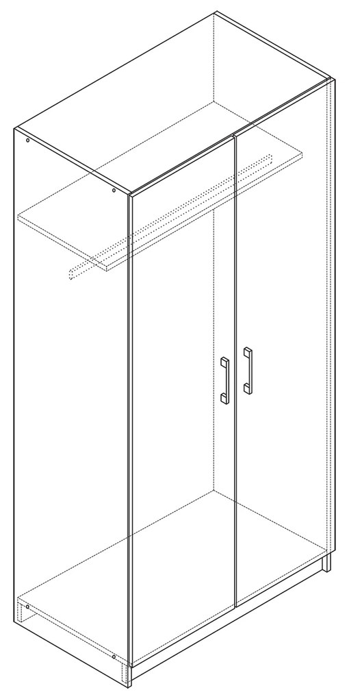 IDEA Skříň ESO 2dveřová 61520 ořech/bílá