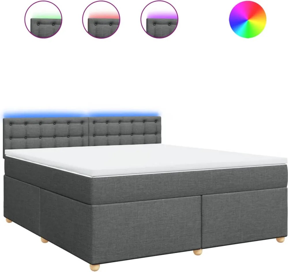 Box spring postel s matrací tmavě šedá 180x200 cm textil 3289074