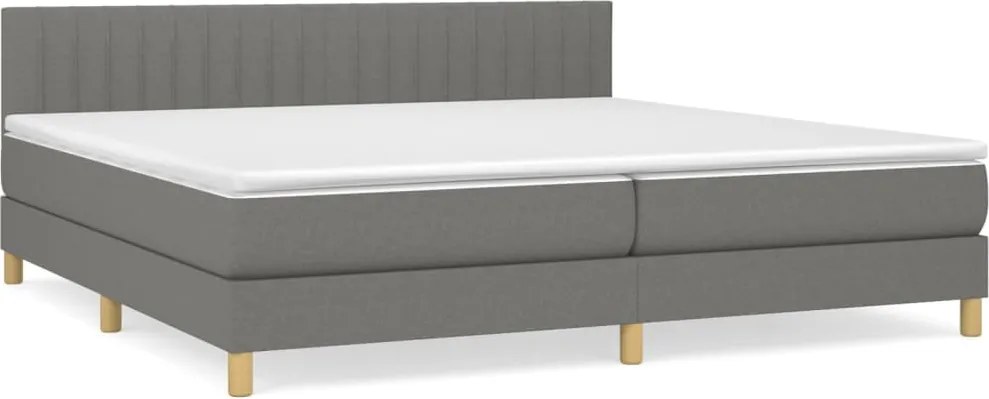 Box spring postel s matrací tmavě šedá 200x200 cm textil 3140802