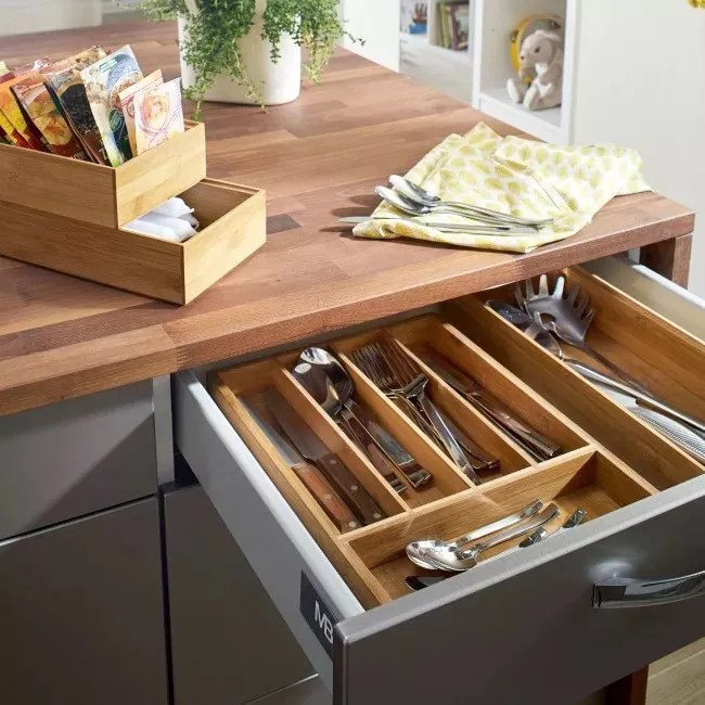 5Five® Bambusové organizéry, úložné boxy do šuplíku, sada 3ks - TSX3 38 x 30 x 15 cm