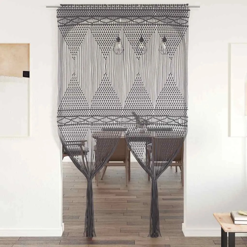 Macramé závěs antracitový 140 x 240 cm bavlna 323996