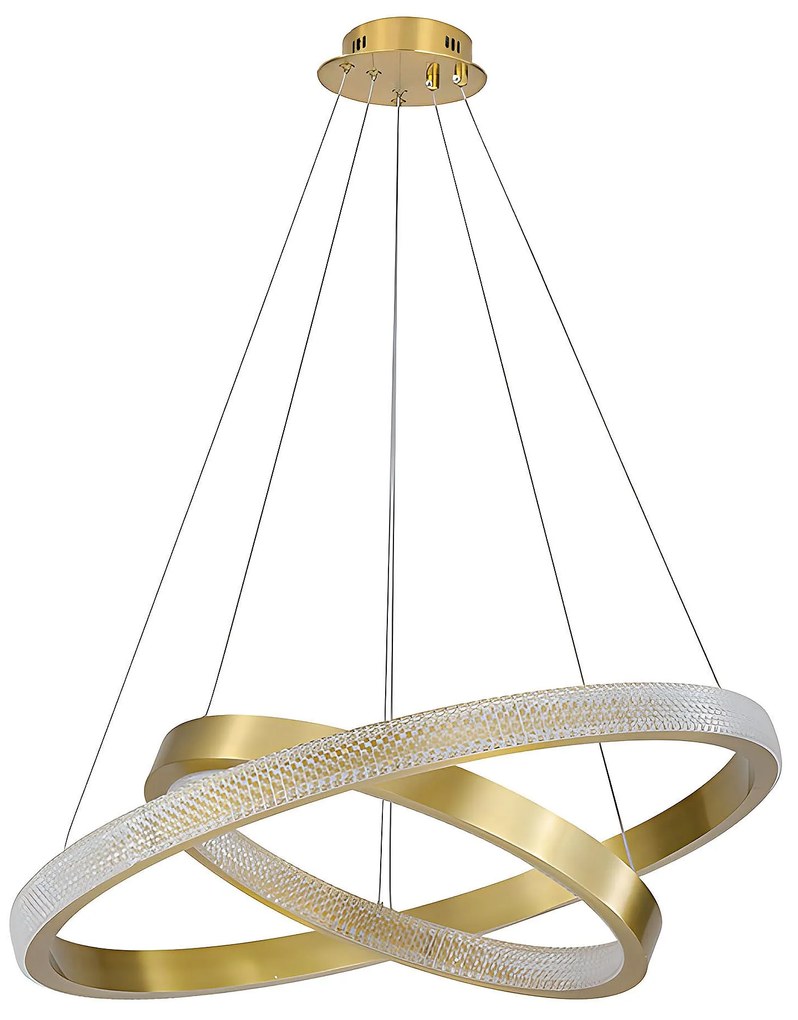 Toolight Toolight, LED stropní svítidlo 60cm, 55W, 3500lm + dálkové ovládání, APP1772-CP, zlatá matná, OSW-06351