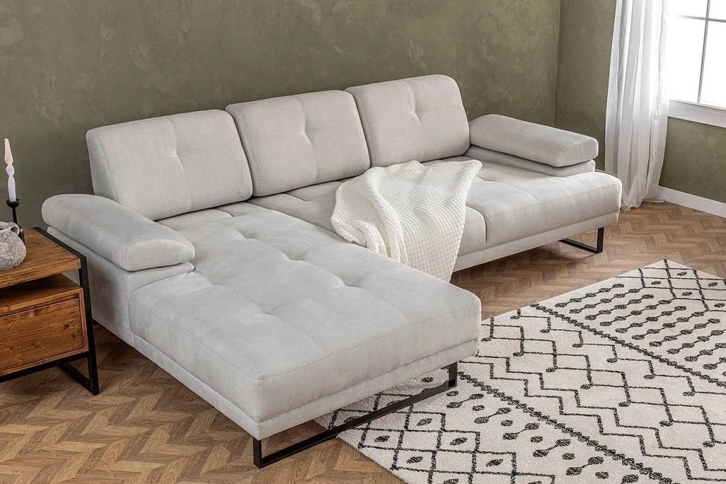 Designová rohová sedačka Vatusia 314 cm béžová - levá