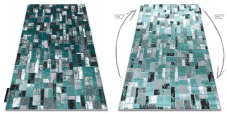Moderní koberec DE LUXE 6768 Geometrický Strukturální, zelená / ant velikost 160x220 cm | krásné koberce cz