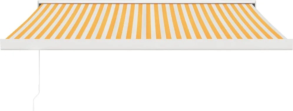 Zatahovací markýza žlutá a bílá 3 x 2,5 m textil a hliník 3154581