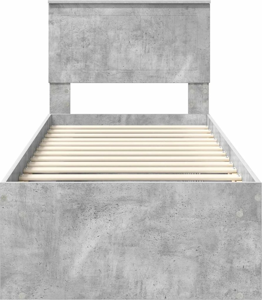 Rám postele Betonově šedá 75 x 190 cm Masivní borové dřevo 3410666