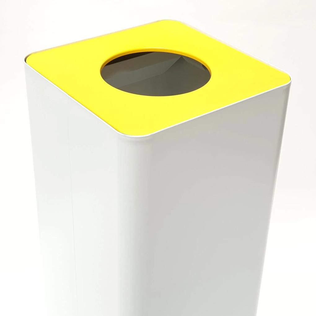 Odpadkový koš na tříděný odpad Caimi Brevetti Centolitri W, 100 L - žlutý, plast