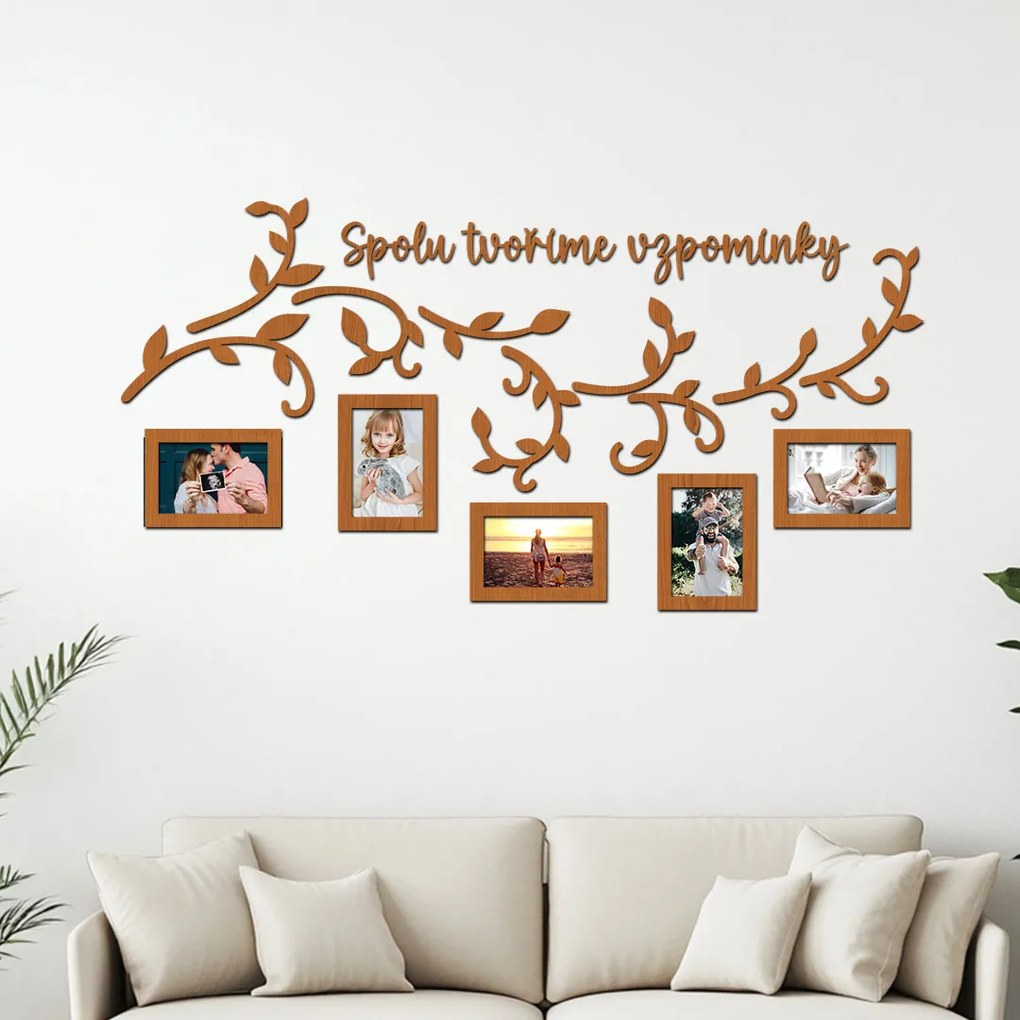 dřevo života Dřevěný fotorámeček SPOLU TVOŘÍME VZPOMÍNKY Zvolte barvu dekoru: Javor, Zvolte velikost fotografie (cm): 10x15