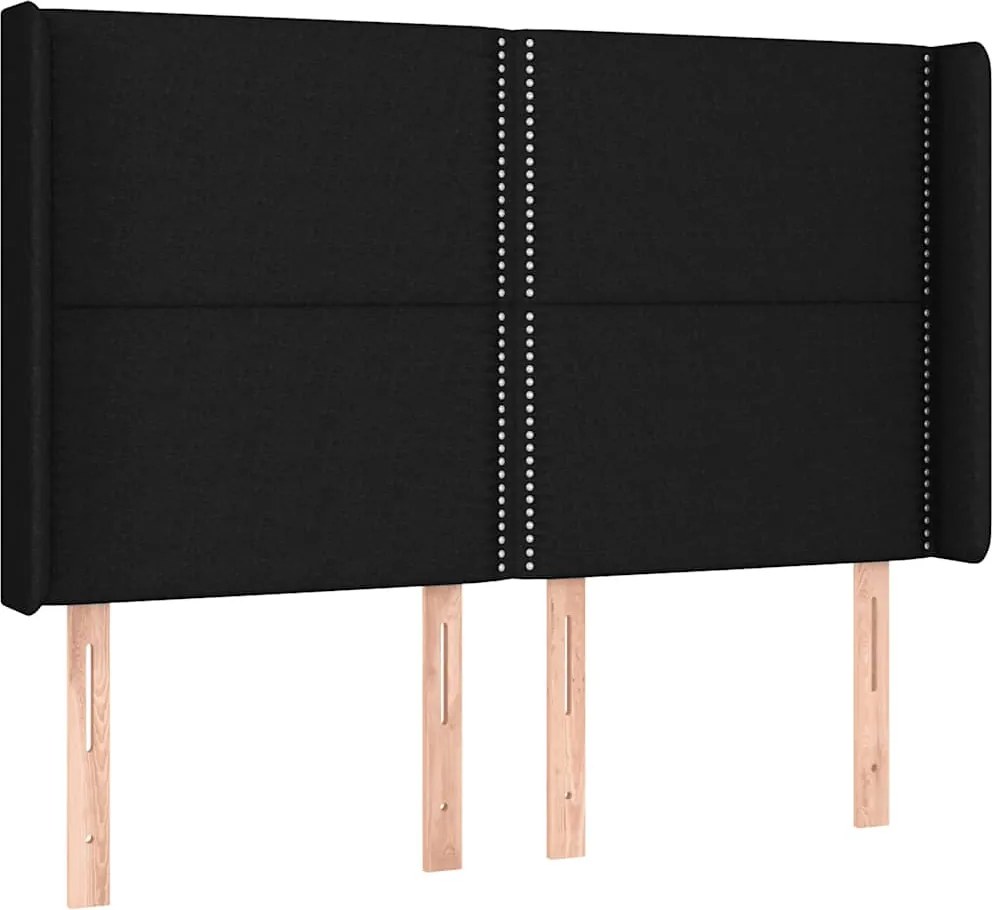 Box spring postel s matrací a LED černá 140x200 cm textil 3138799