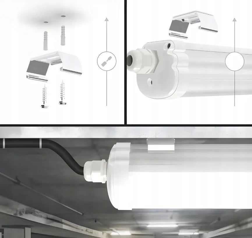 BERGE 4x LED stropní svítidlo 60W 6600lm 120cm 230v - neutrální bílá