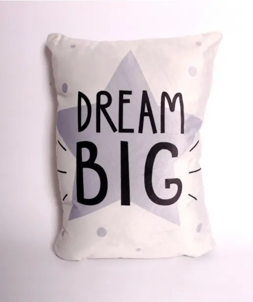 Lovegifts  Dekorační polštářek Dream big hvězda 31x45cm bílý