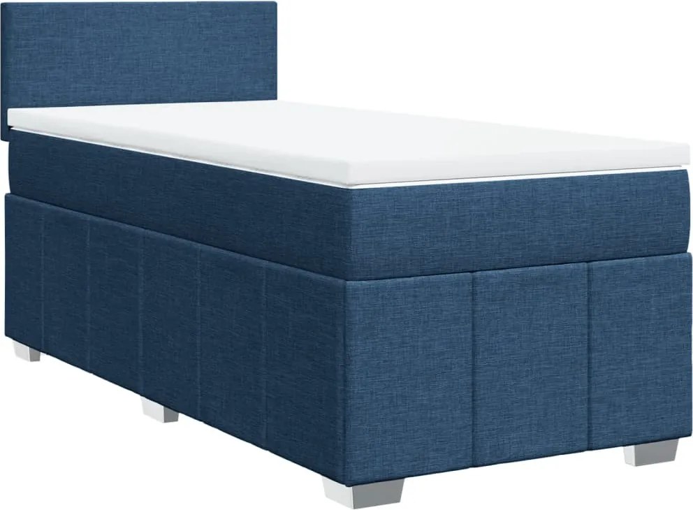 Box spring postel s matrací modrá 90x200 cm textil 3286950