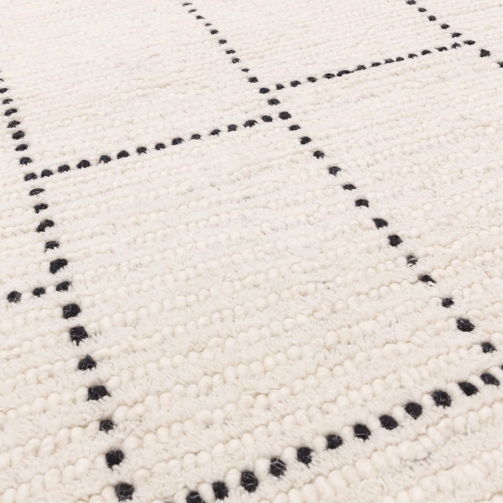 Tribeca Design Kusový koberec Livan Cream Black Tile Rozměry: 200x290 cm