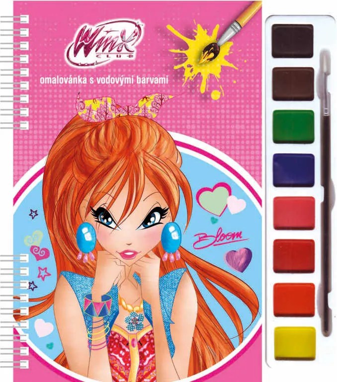 AKIM Omalovánky set s barvami a štětcem WinX Club 2 706175