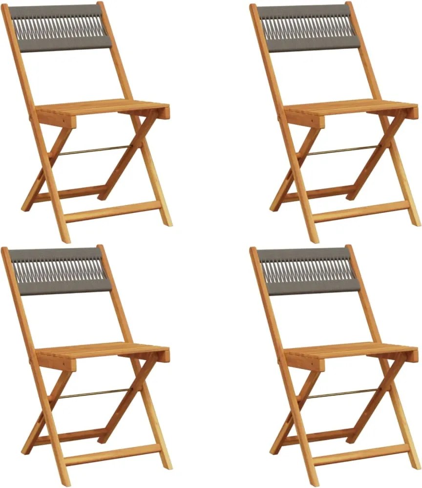 Skládací židle 4 ks, šedé, masivní akácie 3214604