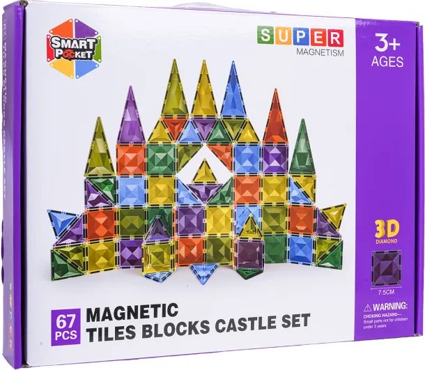 Magnetická stavebnice SUPER MAGNETISM, 67 dílků