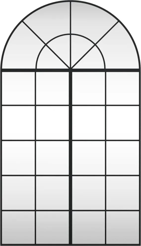 Nástěnné zrcadlo černé 80 x 140 cm oblouk železo 3200609