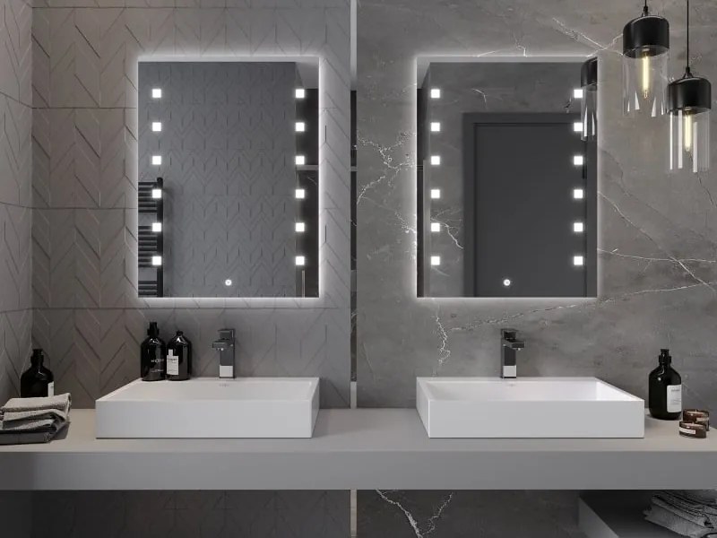 Mexen Ner podsvícené koupelnové zrcadlo 60 x 80 cm, LED 6000K, proti zamlžování - 9809-060-080-611-00