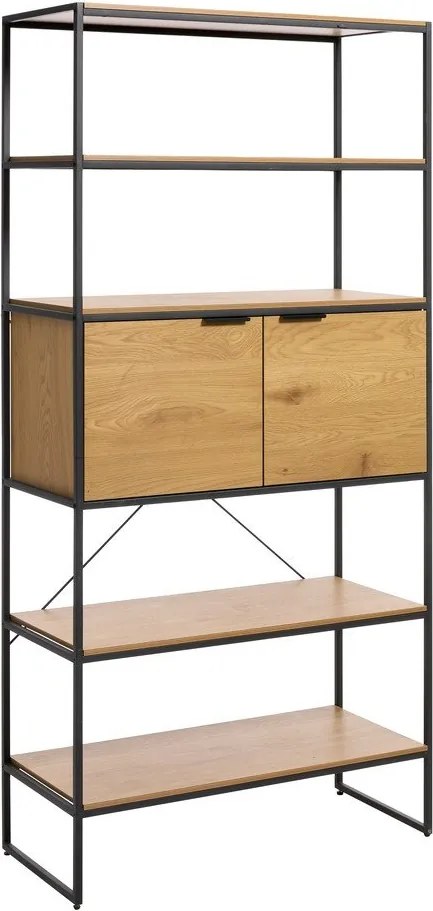 Knihovna v dekoru dubu v přírodní barvě 90x190x40 cm Cesura – Unique Furniture