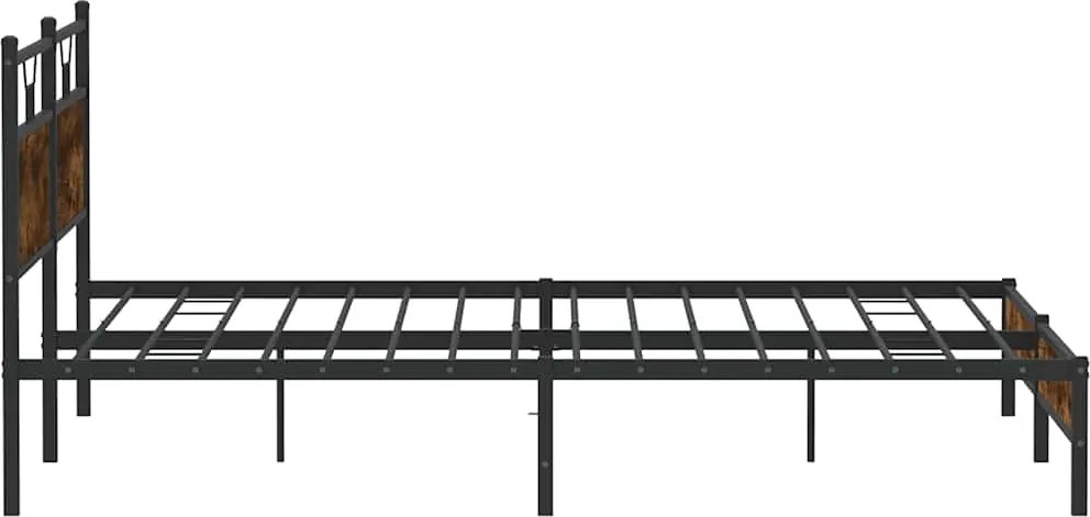 Kovový rám postele bez matrace kouřový dub 193 x 203 cm 3325107