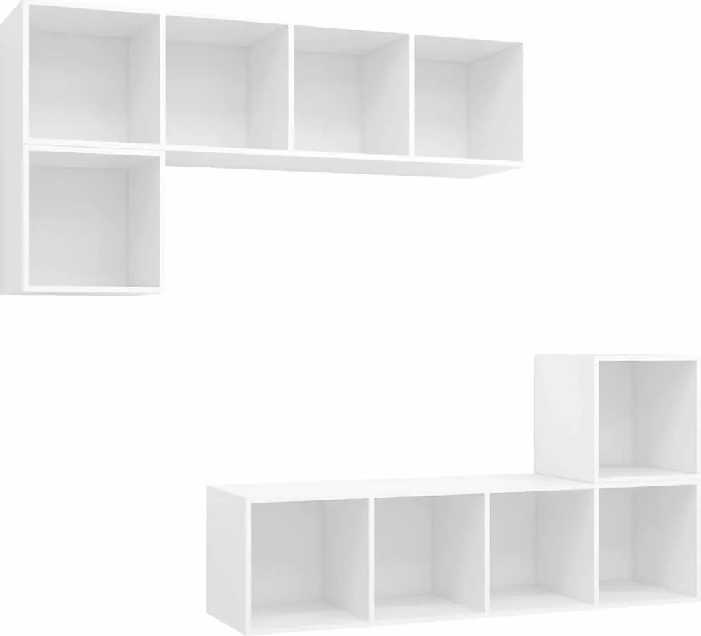 4dílná sada TV skříněk bílá dřevotříska 3079808