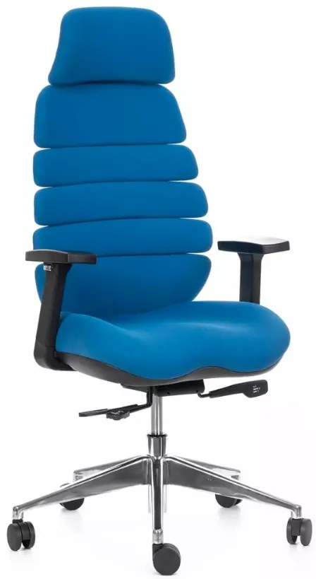 MERCURY STAR Kancelářská ergonomická židle SPINE s podhlavníkem — látka, nosnost 130 kg Šedá