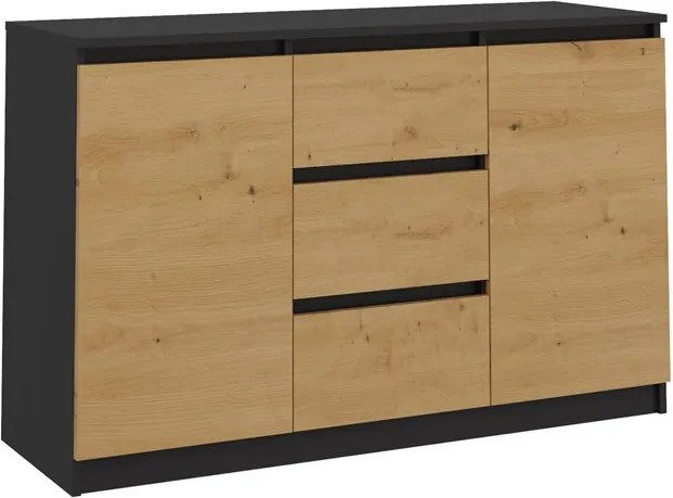 Komoda Malwa 2D3S antracit/dub artisan