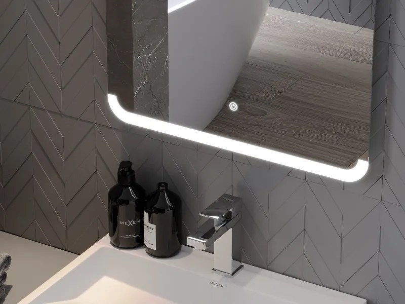 Mexen Nida osvětlené koupelnové zrcadlo 120 x 80 cm, LED 6000K, anti-fog - 9806-120-080-611-00
