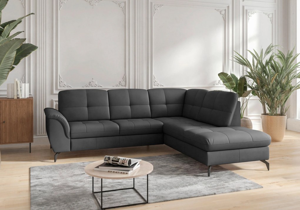 XXXLutz ROHOVÁ SEDAČKA, textil, kůže, černá Sit & More - Sedací soupravy - 00014401631Y