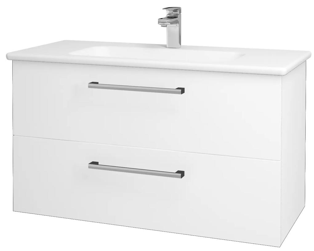 Dřevojas Koupelnová skříň GIO SZZ2 100 Varianta: N01 Bílá lesk / Úchytka T01 / D17 Colorado