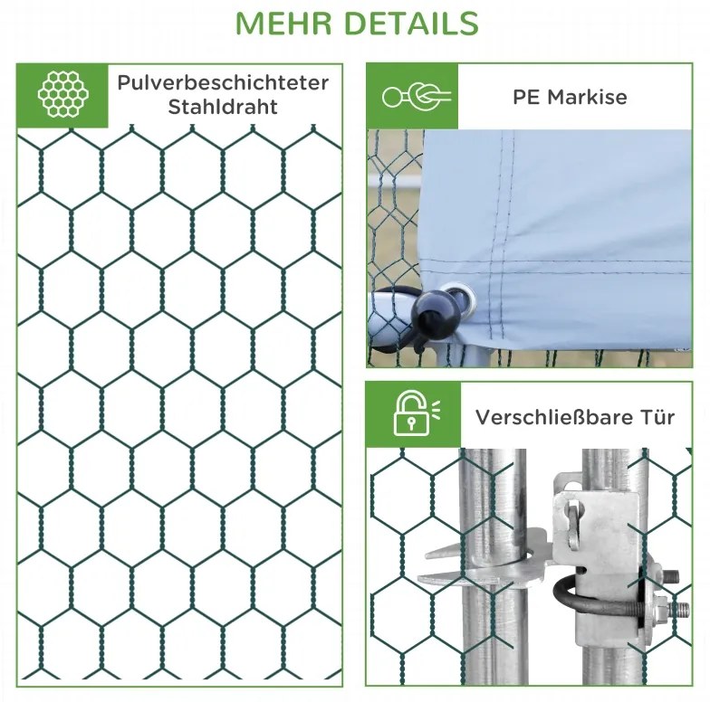 Drátěná klec výběh pro slepice kuřata kurník, Barvy a parametry Materiál kov