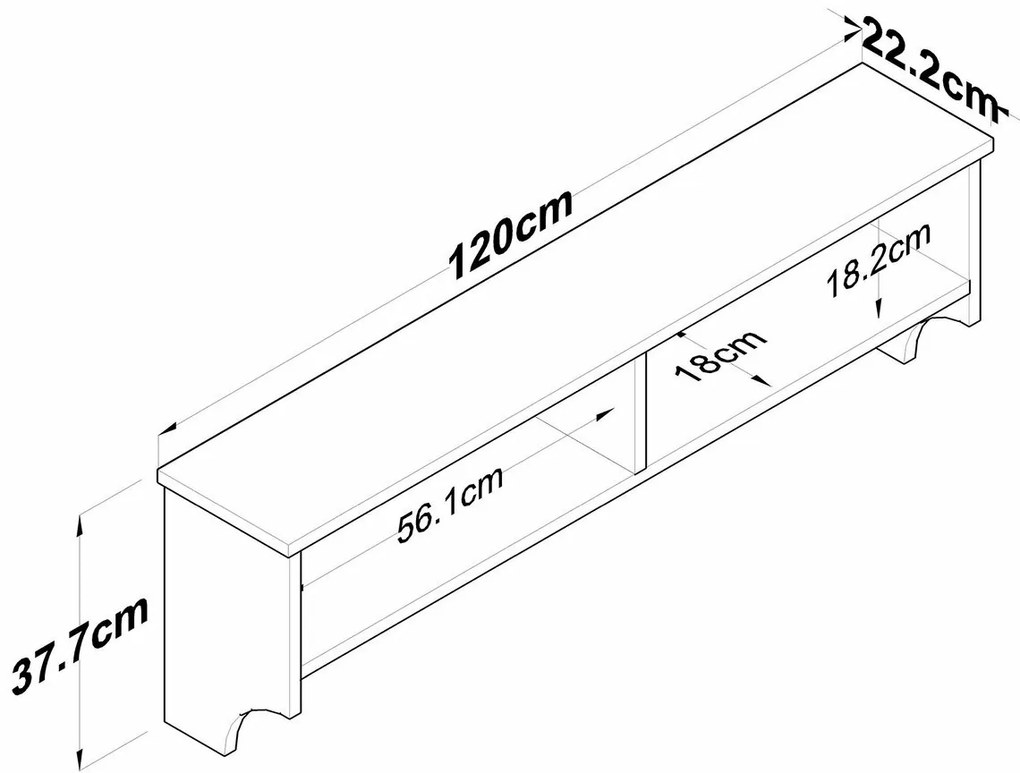 Nástěnný věšák Polo White and Walnut