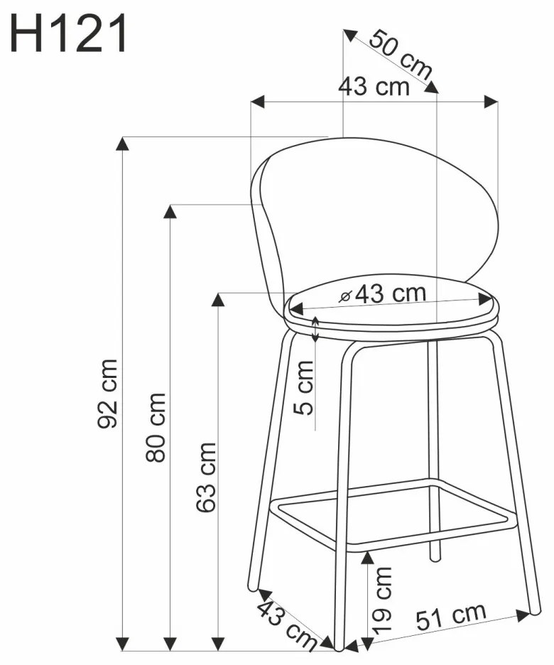 Barová židle Cayden H121 béžová