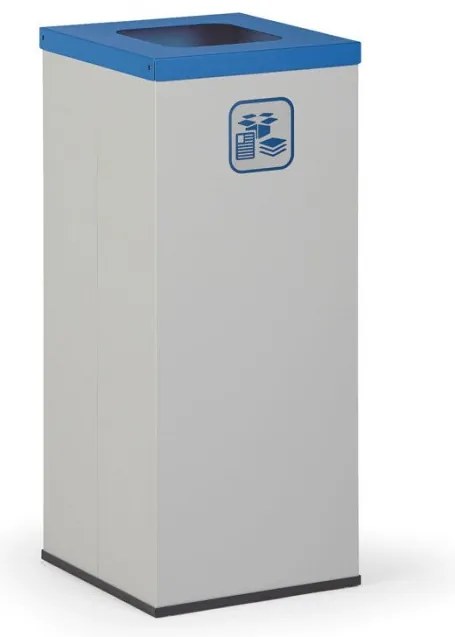 Koš na tříděný odpad 70 L, úchyt na pytel, šedý/modrý