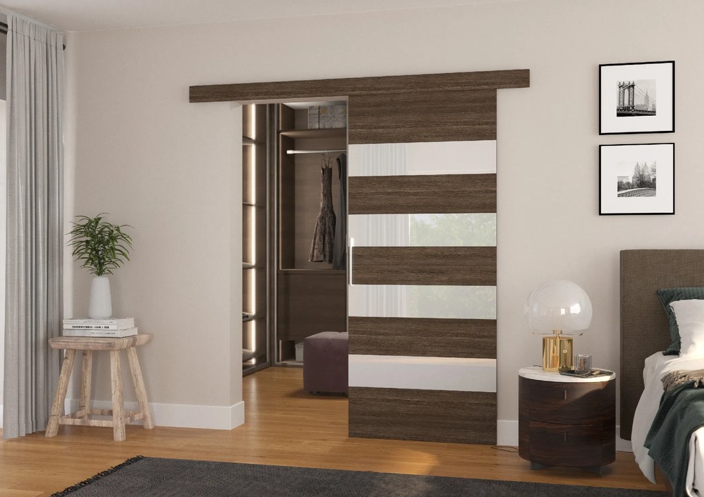 ADRK Furniture Posuvné nástěnné dveře MILOU 96 ADRK-SD-MIL-CH-WL-96