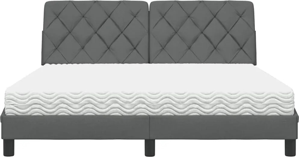 Postel s matrací tmavě šedá 160 x 200 cm textil 3310749