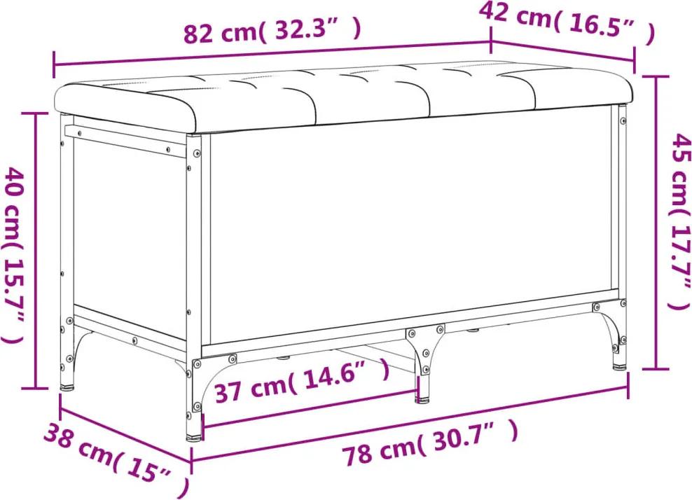vidaXL Úložná lavice 82 x 42 x 45 cm kompozitní dřevo [835142] Barva: Černá