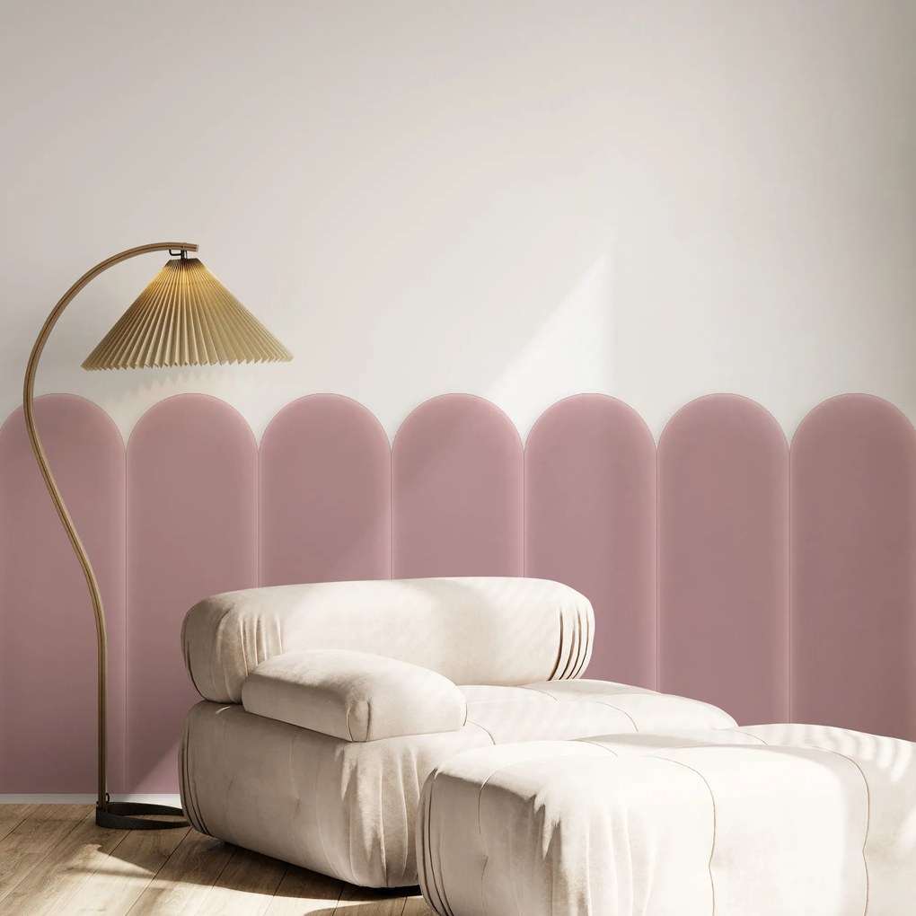 Sametový čalouněný panel - Oblouk - 20x80cm Farba: Růžová