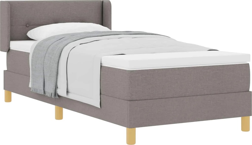 Postel s boxspringem s čelo Taupe 190 x 90 cm textil 3341269