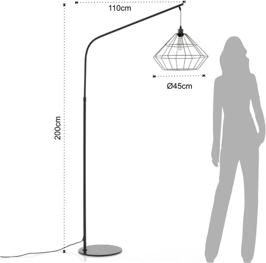 Černá stojací lampa Tomasucci Diamond