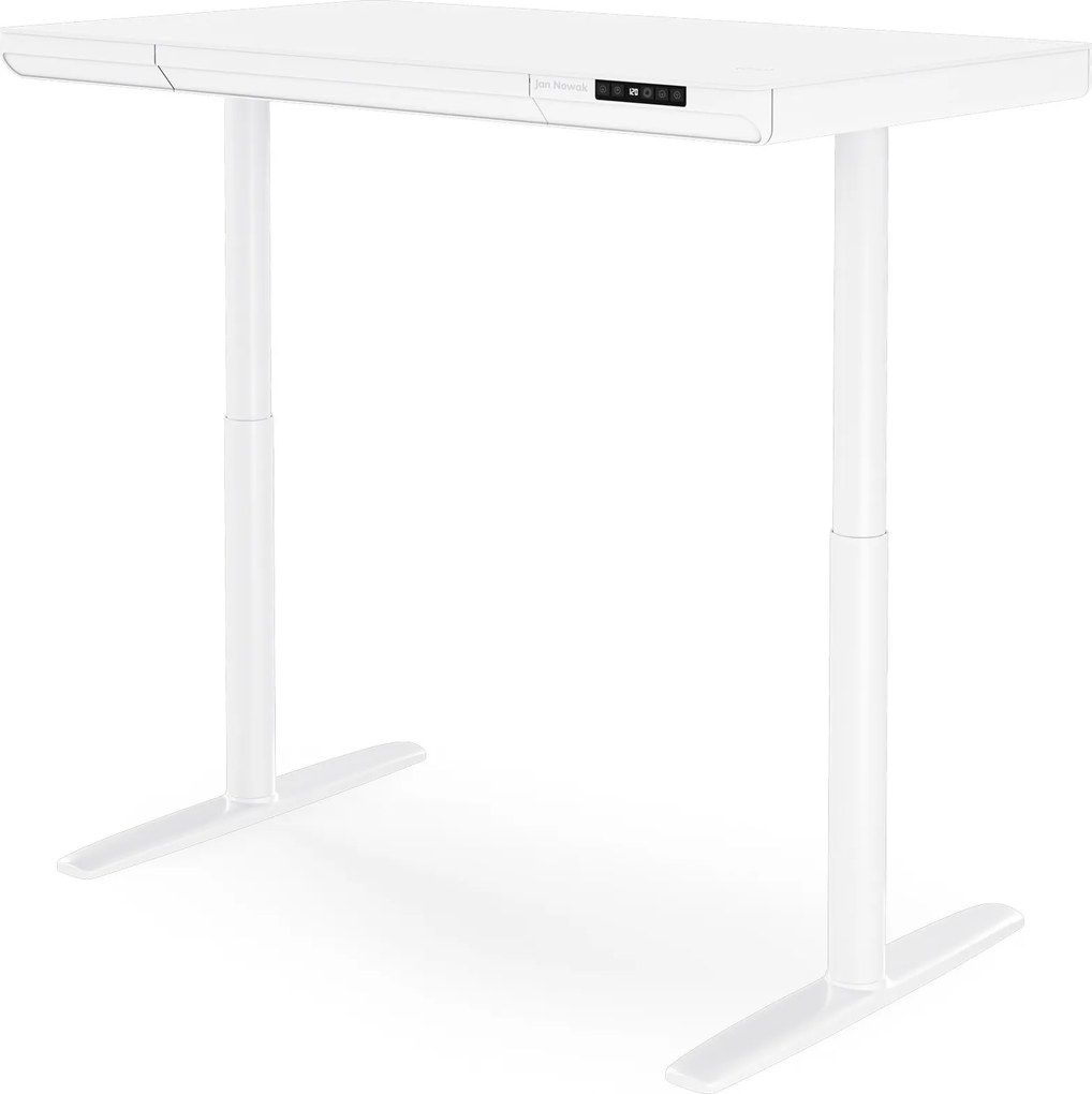 Elektrický psací stůl sit-stand se zásuvkou a bezdrátovou nabíječkou Qi bílý, 1200 mm: ELLIS
