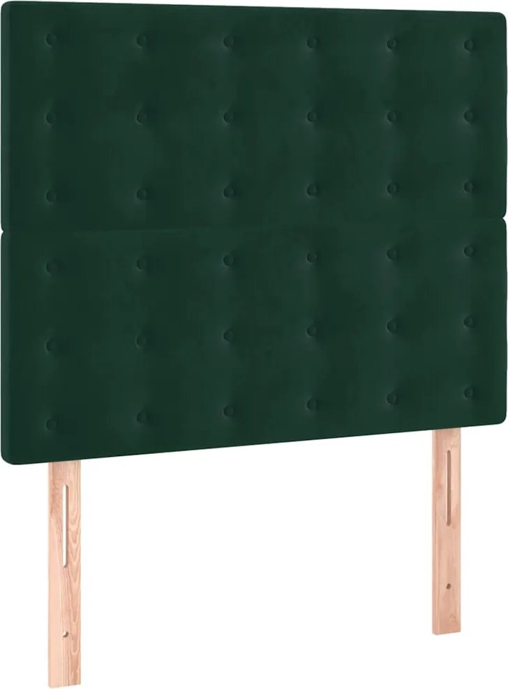 Box spring postel s matrací tmavě zelená 80 x 200 cm samet 3132888