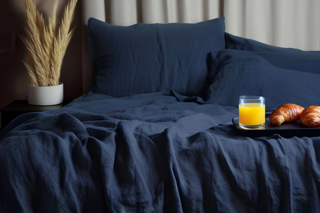 Mušelínové povlečení Dark navy Velikost: 140 x 220 + 70 x 90