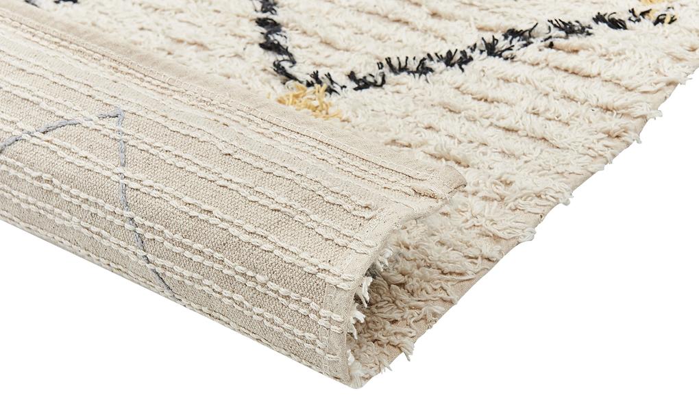 Bavlněný koberec 160 x 230 cm béžový TEZPUR Beliani