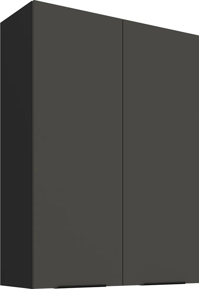 ARIA pe | horní skříňka 80 G-108 2F policová | 80 cm | EXTRA VYSOKÁ | ANTI FINGERPRINT povrch | černá/šedá graphite