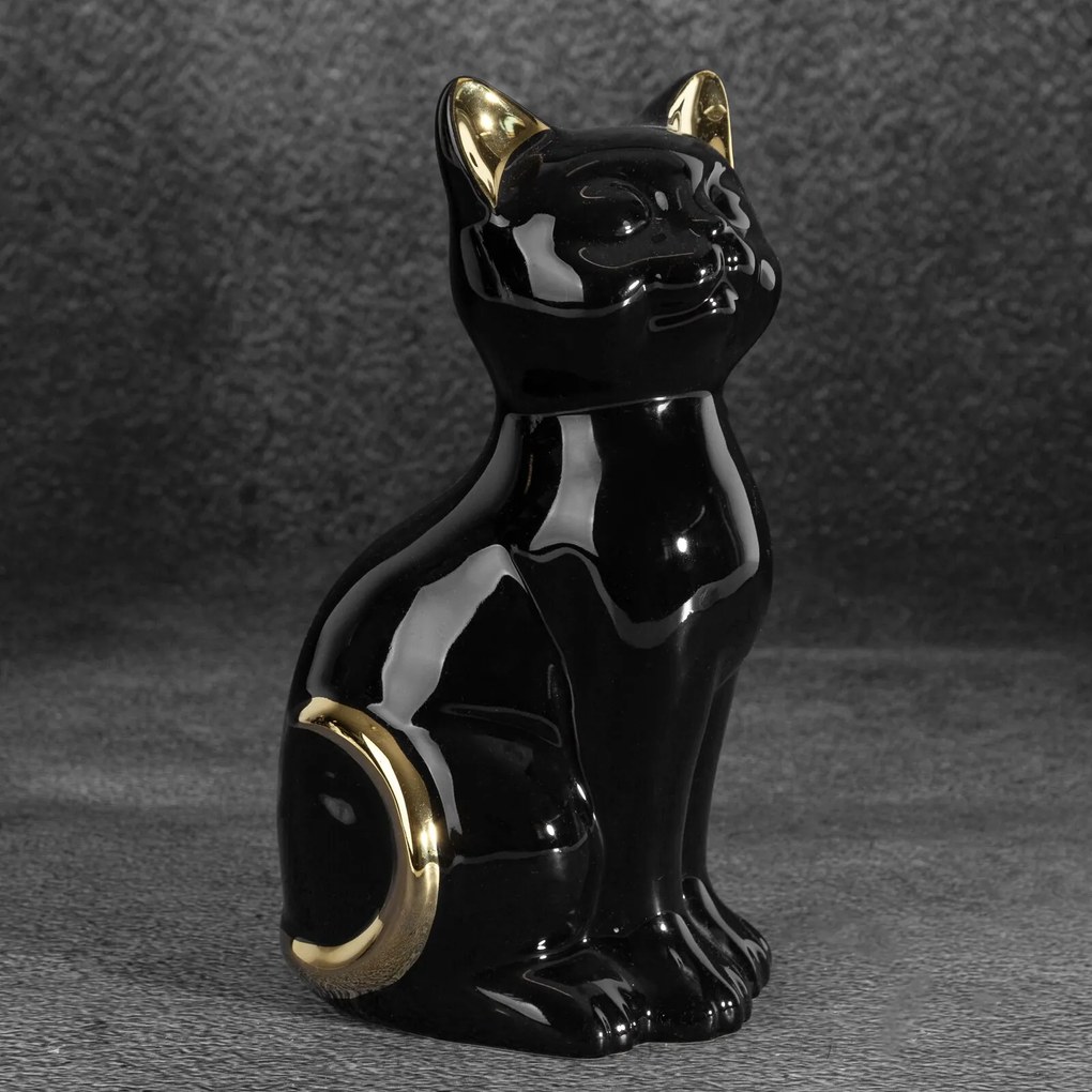 DEKORAČNÍ FIGURKA CAT 11X9X20 CM ČERNÁ
