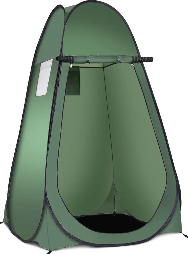Costway Skládací sprchový a převlékací stan – 120 × 120 × 190 cm, zelený