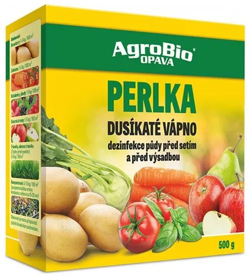 Dusíkaté vápno AGROBIO Perlka 500g - rozbaleno - expirace 9. 1. 2026