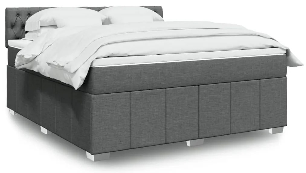 Box spring postel s matrací tmavě šedá 180x200 cm textil 3287155